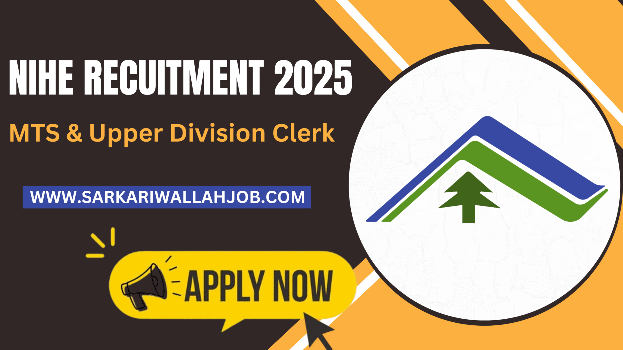 NIHE Recruitment 2025 for MTS & Upper Division Clerk